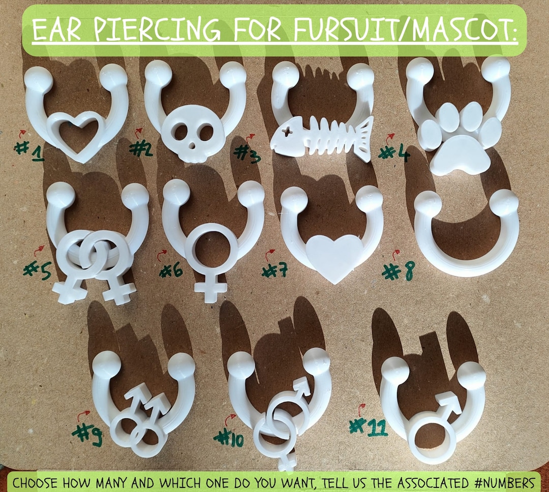 Piercings Packs for Ears for Fursuit/furry/cosplay - Etsy