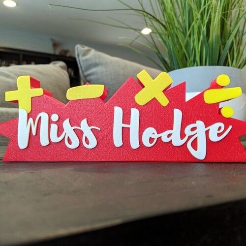 Math Pi Name Sign 3D Printed Name Plate Math Teacher Gift Math - Etsy