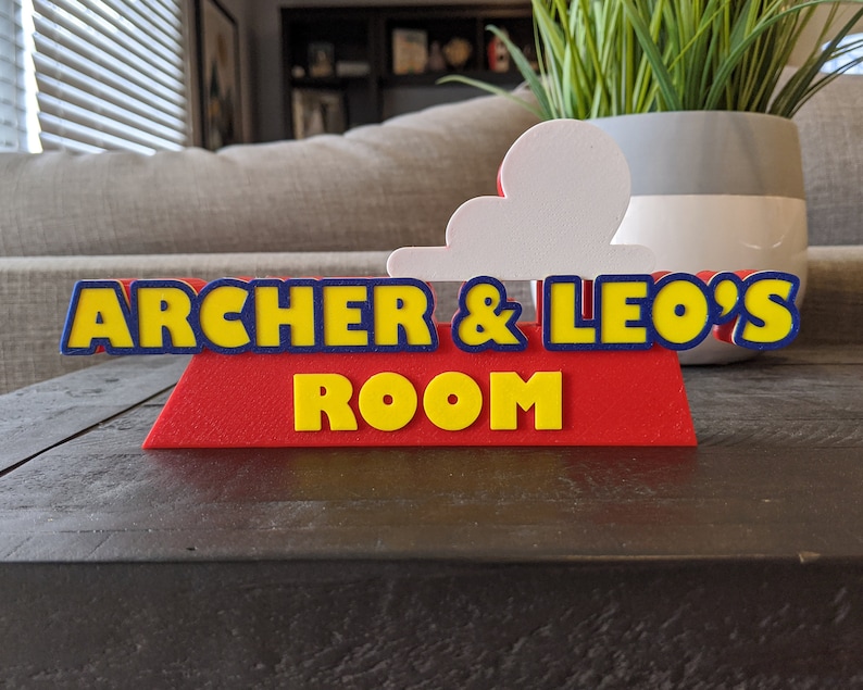 Toy Room Desk Name Sign Custom Made 3D Printed Story Sign for a ...
