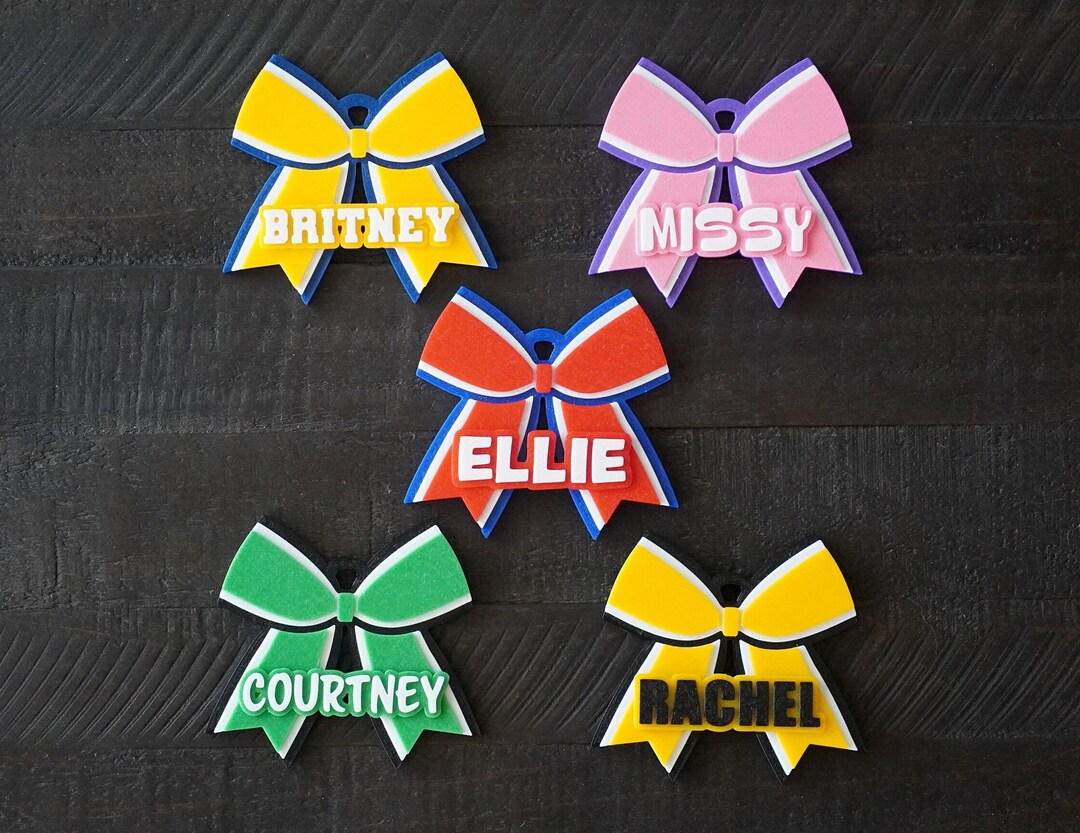 Cheer Bow Tough Bag Tag Personalized Cheer Bag Tag Custom Cheer ...