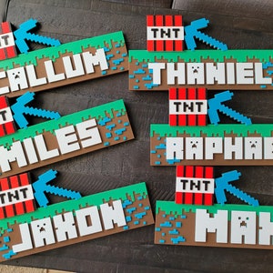 Mining Door Name Sign Video Game Sign Last Name Sign Kids Room Sign ...