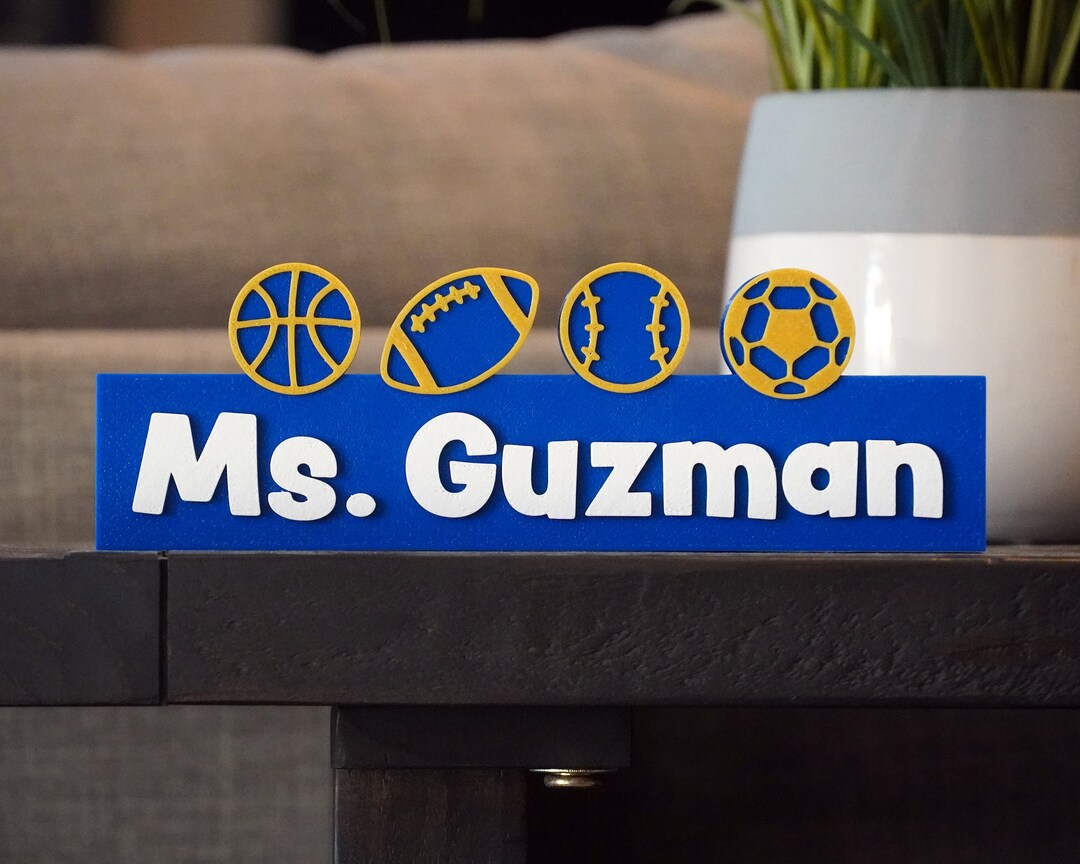 PE Teacher Name Sign 3D Printed Name Plate PE Teacher Gift Coach Gift ...