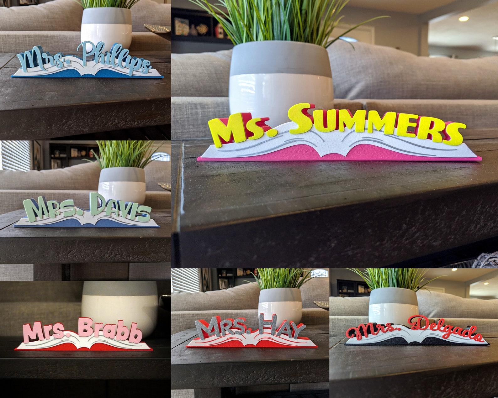 Open Book Name Sign Librarian Gifts Bookworm Gifts Gift for - Etsy