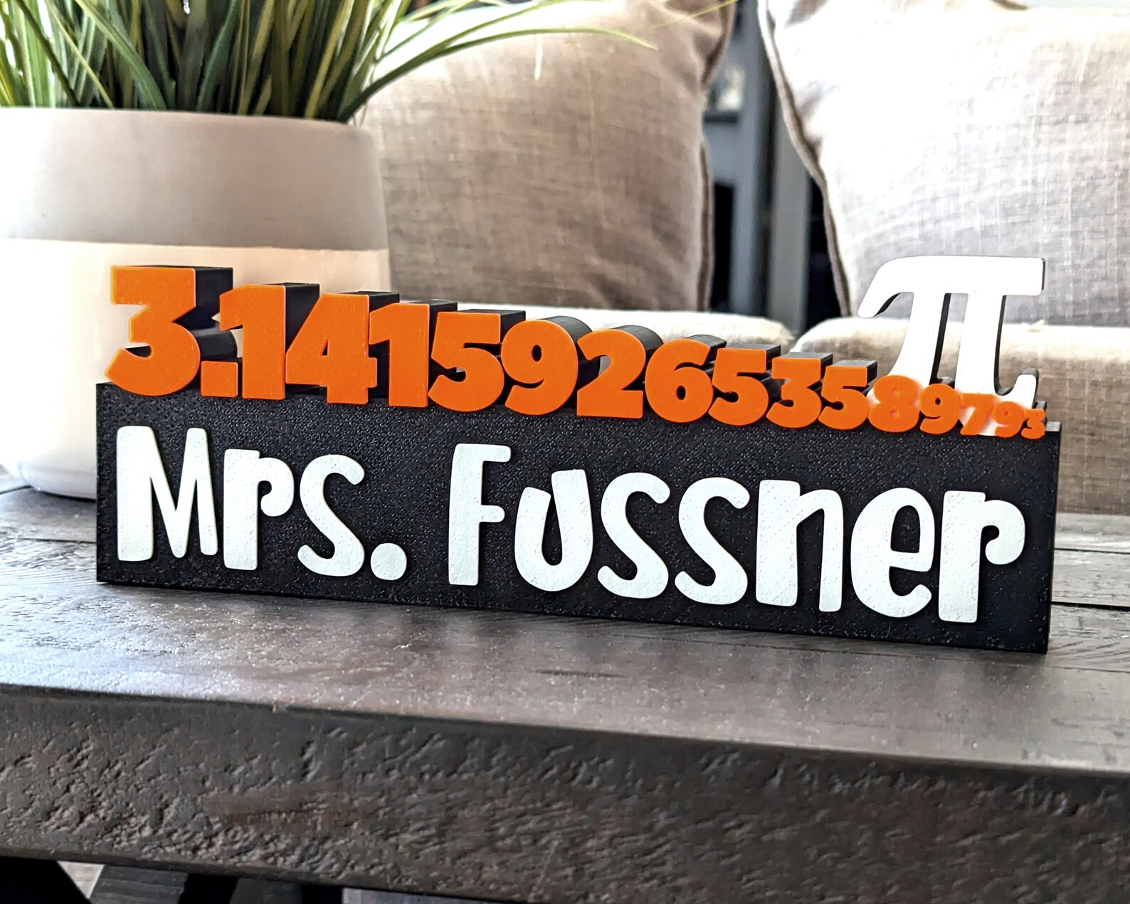 Math Pi Name Sign 3D Printed Name Plate Math Teacher Gift Math Gift ...