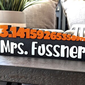 Math Pi Name Sign 3D Printed Name Plate Math Teacher Gift Math Gift ...