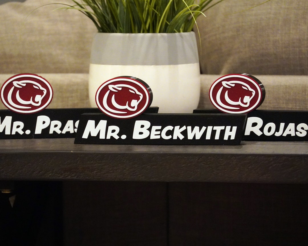 School Staff Desk Signs Custom Logo Administrative Staff Department ...