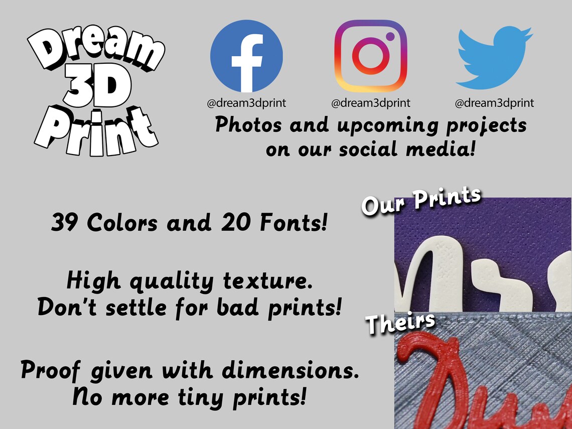 Toy Room Desk Name Sign Custom Made 3D Printed Story Sign for a ...