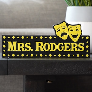Drama Teacher Name Sign Custom Made 3D Printed Teacher Sign Musical ...