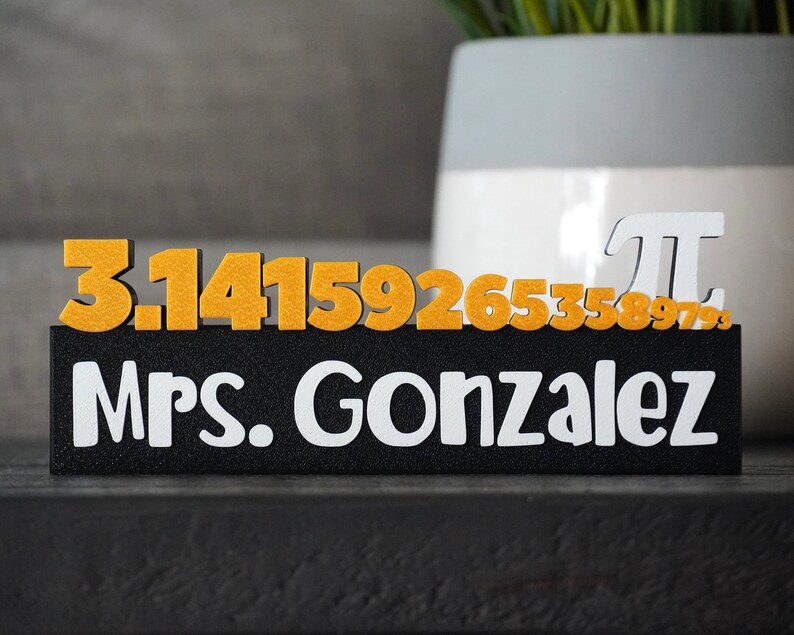 Math Pi Name Sign 3D Printed Name Plate Math Teacher Gift Math - Etsy