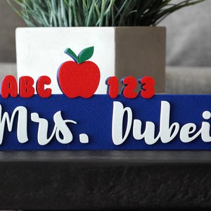 ABC and 123 Teacher Sign 3D Printed Name Sign English Teacher - Etsy