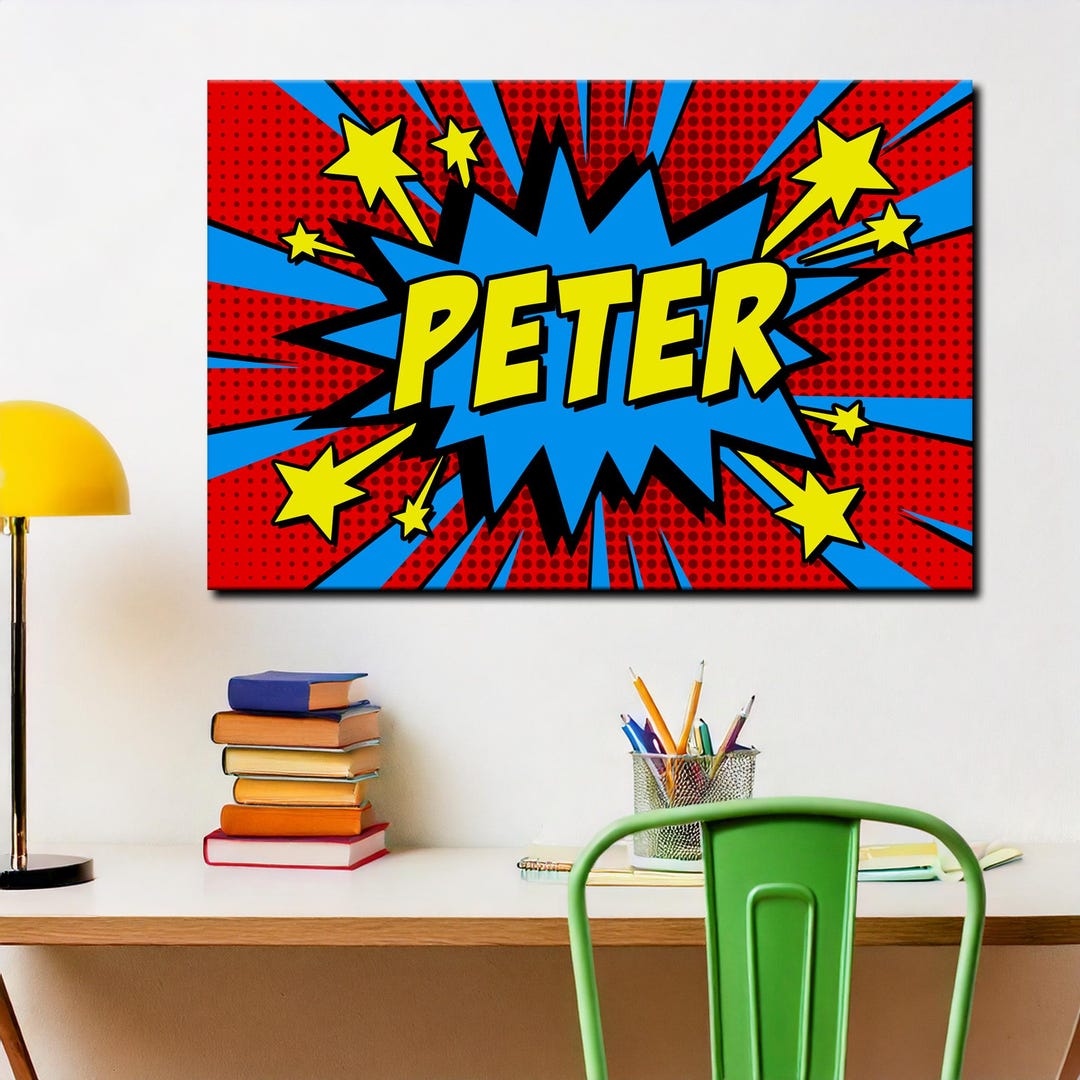 Comic Book Canvas Wall Art Personalized Comic Book Superhero Wall Art ...