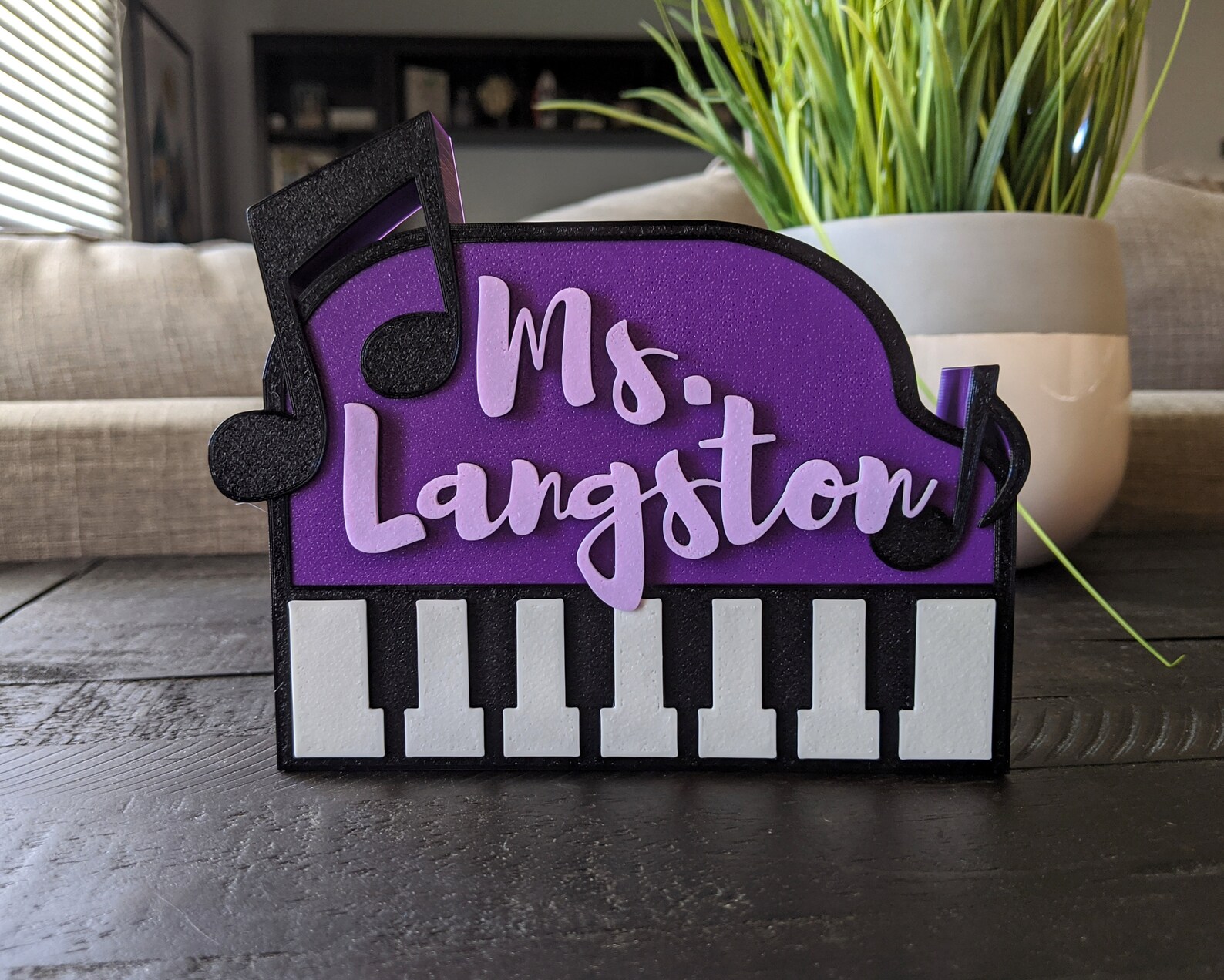 Music Name Sign 3D Printed Name Plate Music Teacher Gift Piano | Etsy