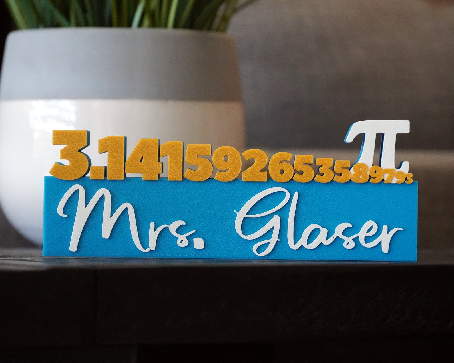 Math Pi Name Sign 3D Printed Name Plate Math Teacher Gift Math - Etsy