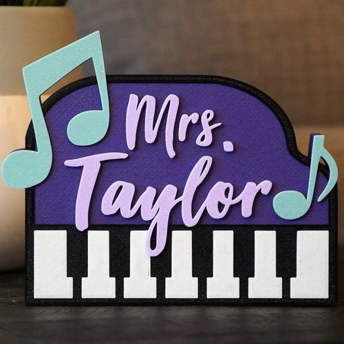 Music Name Sign 3D Printed Name Plate Music Teacher Gift Piano | Etsy