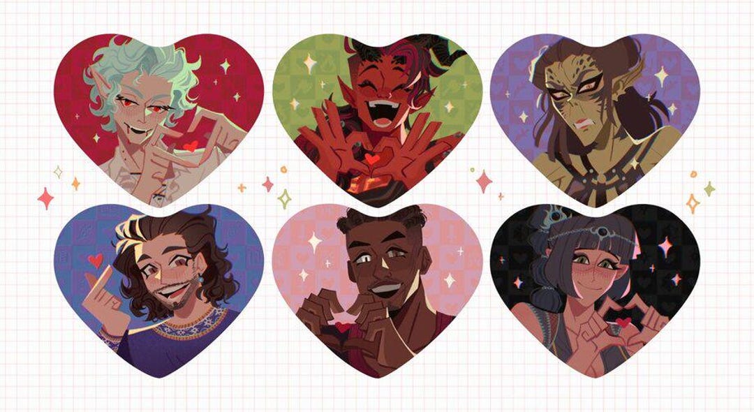 BG3 Heart Buttons - Etsy