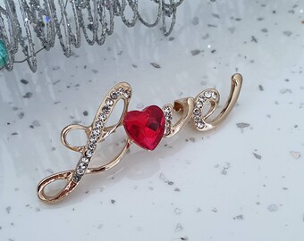Love Brooch | Etsy