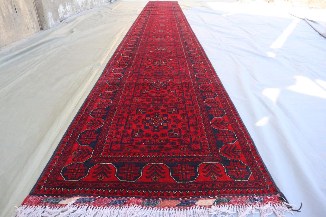 20 Feet Runner, 19.8 X 2.9 Ft, Afghan Runner Rug, Afghan Handmade Wool ...