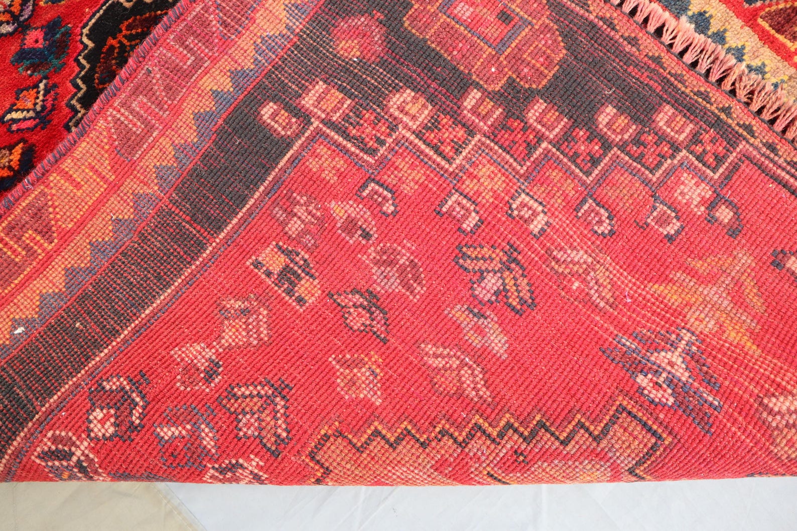 3x5 Ft Antique Caucasian Rug Turkmen Tribal Medallion Red Rug, Vintage ...