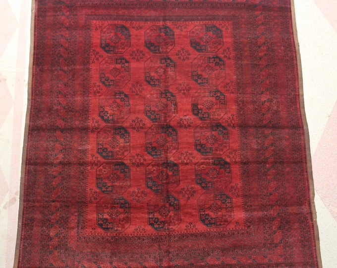 9x12 Ft Large Antique Rug- Afghan Handmade Large Area Elephant Foot Rug ...
