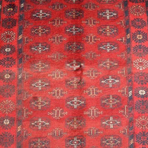 Vintage Faded Rug 4'6x6'2 Ft Afghan Red Handmade Wool Rug/ One of a ...