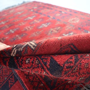 Vintage Faded Rug 4'6x6'2 Ft Afghan Red Handmade Wool Rug/ One of a ...