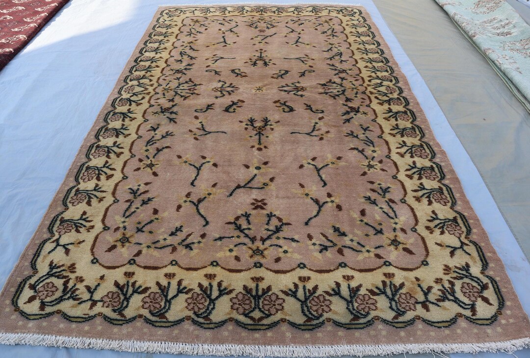 5'4x8'8 Ft Large Turkish Area Rug, Afghan Handmade Wool Rug, Antique ...