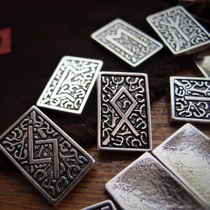 Silver-plated Metal Rune Set With Leather Pouch Full Elder - Etsy