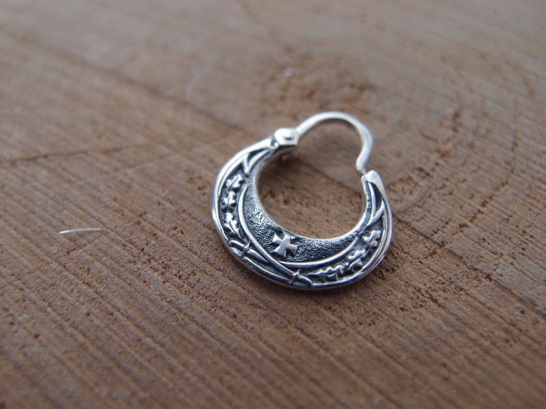 Ukrainian Cossack Cross Swords Hoop Earring for Men 19 Mm 0.7 Inch ...