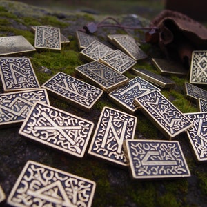 Metal Bronze Brass Rune Set Elder Futhark Norse Shamanic Odin Magic ...