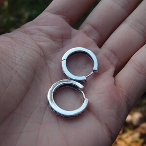 Celtic Viking Norse Statement Hoop Earrings Pair Unisex Sterling Silver ...