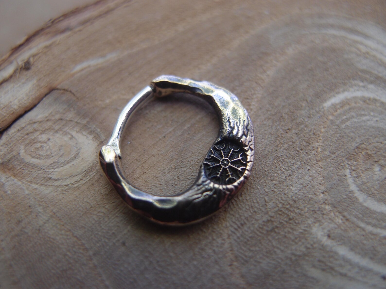 Aegishjalmr Bronze Septum Ring: Viking Norse Nose Piercing (NO Extra ...
