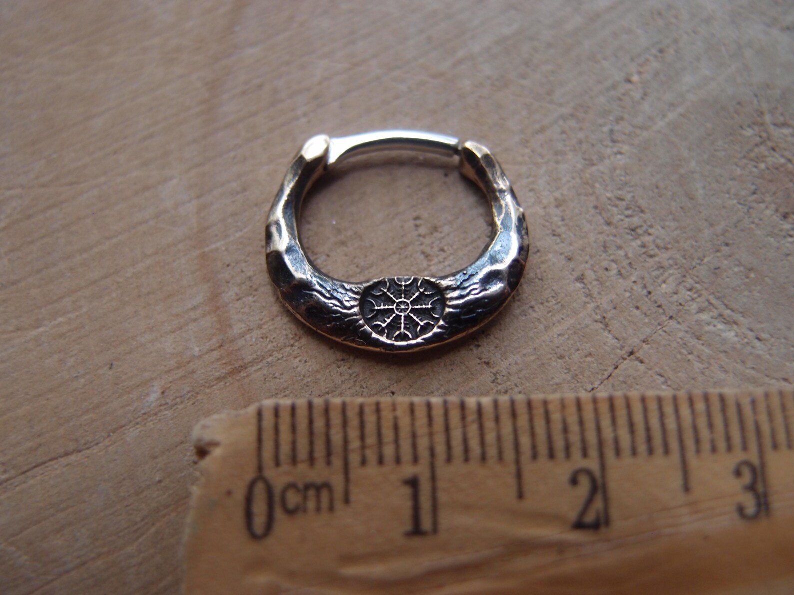 Aegishjalmr Bronze Septum Ring: Viking Norse Nose Piercing (NO Extra ...