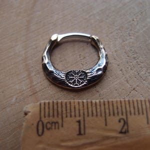 Aegishjalmr Bronze Septum Ring: Viking Norse Nose Piercing (NO Extra ...