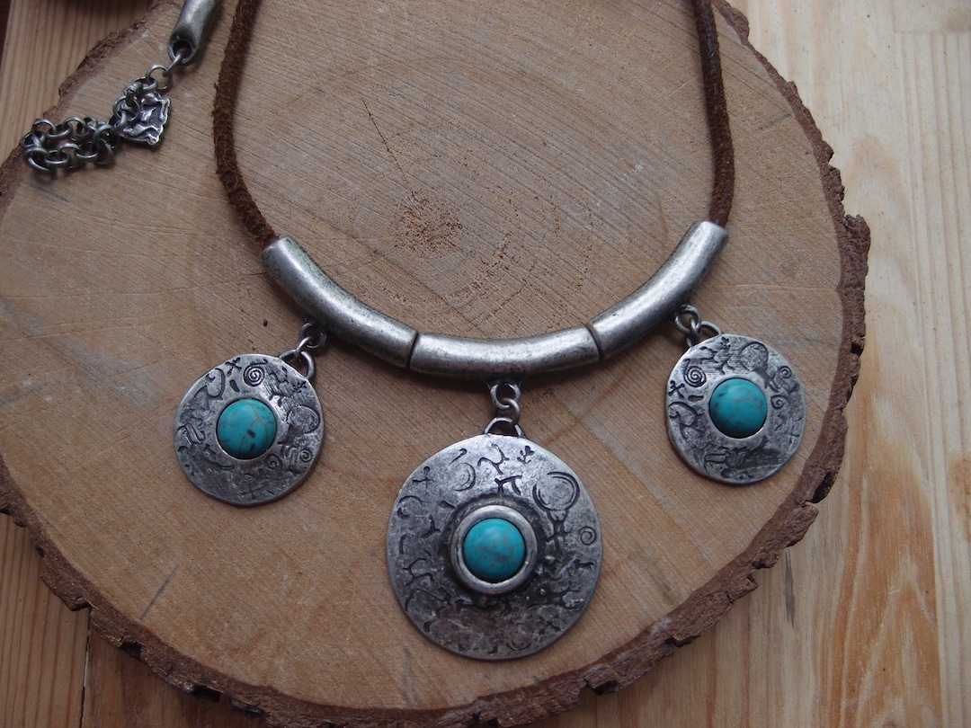 Pendant Necklace in Stone Age Neolithic Style on Leather Cord - Etsy