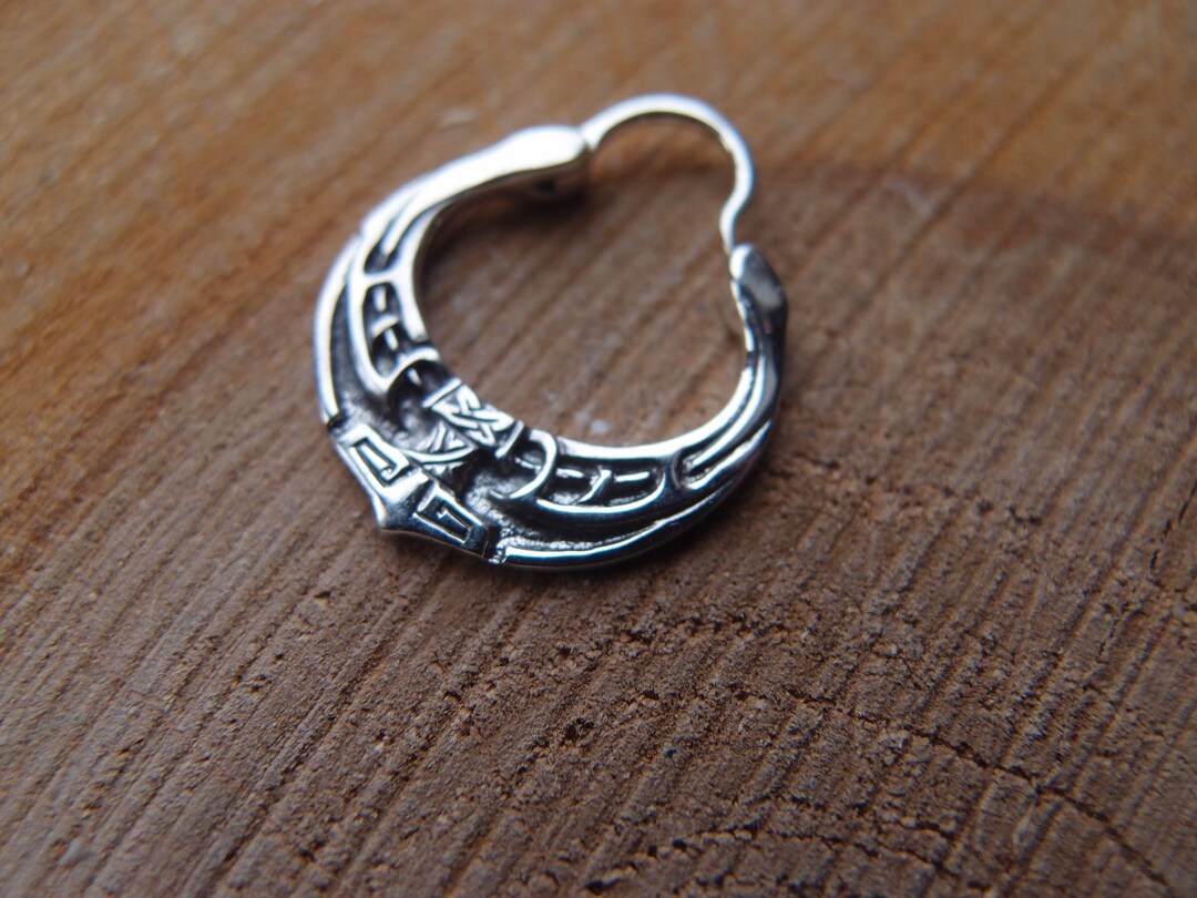 Mjolnir Sterling Silver Men's Hoop Earring FREE DELIVERY Thor's Hammer ...