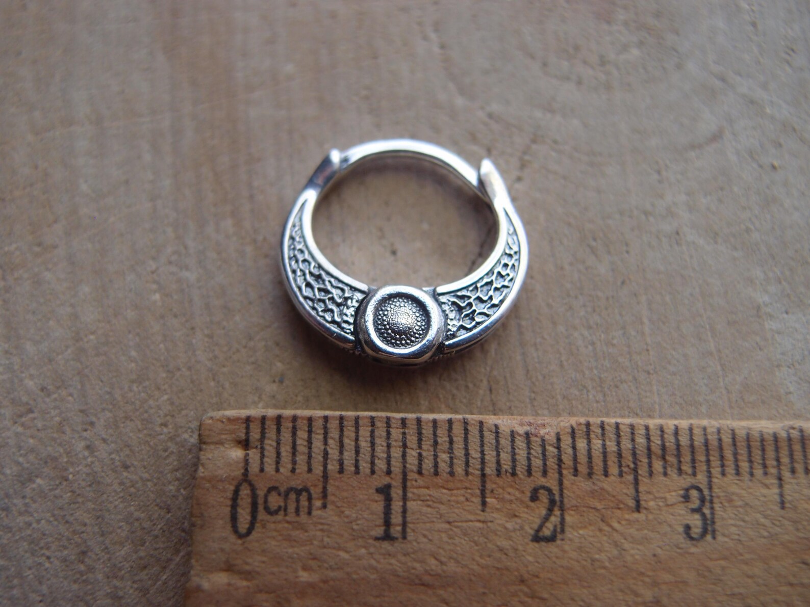 Forged Stone Sterling Silver Septum Ring: Celtic Viking Nose Piercing ...