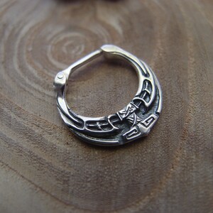 Mjolnir Sterling Silver Men's Septum Ring Thor's Hammer Viking Nose ...