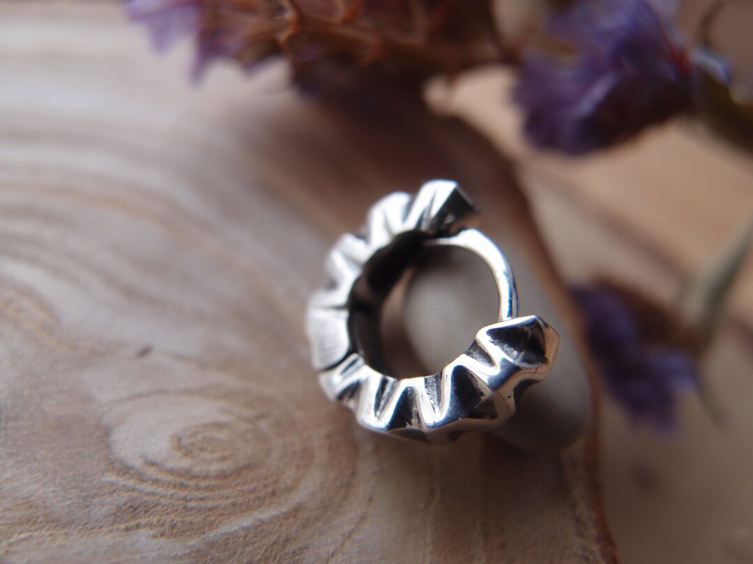 Steampunk Gear Sterling Silver Single Hoop Earring (NO Extra FEES for ...