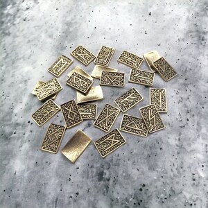 Metal Bronze Brass Rune Set Elder Futhark Norse Shamanic Odin Magic ...