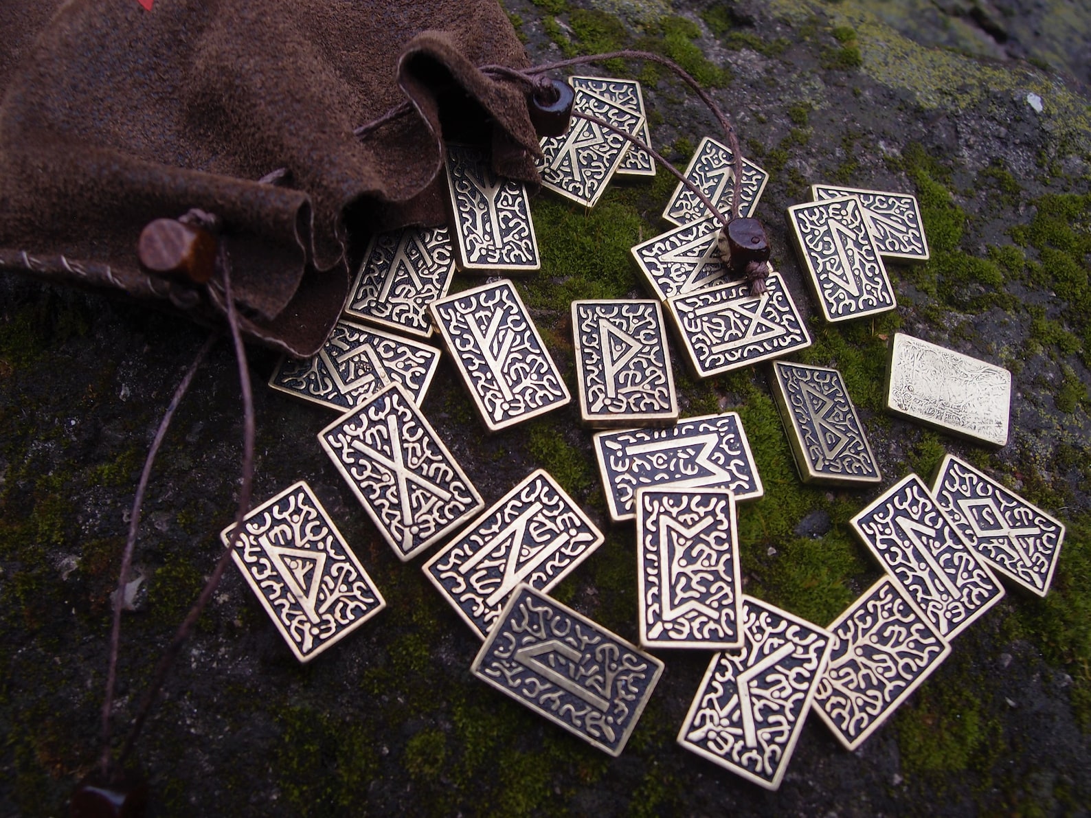 Metal Bronze Brass Rune Set Elder Futhark Norse Shamanic Odin - Etsy