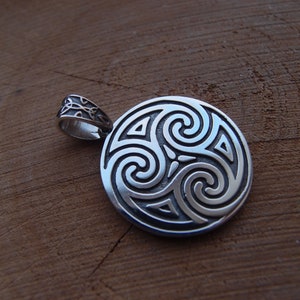 Sterling Silver Triskelion Pendant Viking Nordic Celtic Style - Etsy