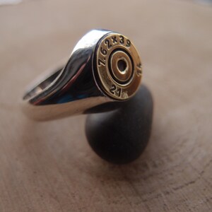Sterling Silver Bullet Ring 7.62 AK-47 Kalashnikov Shell Insertion FREE ...