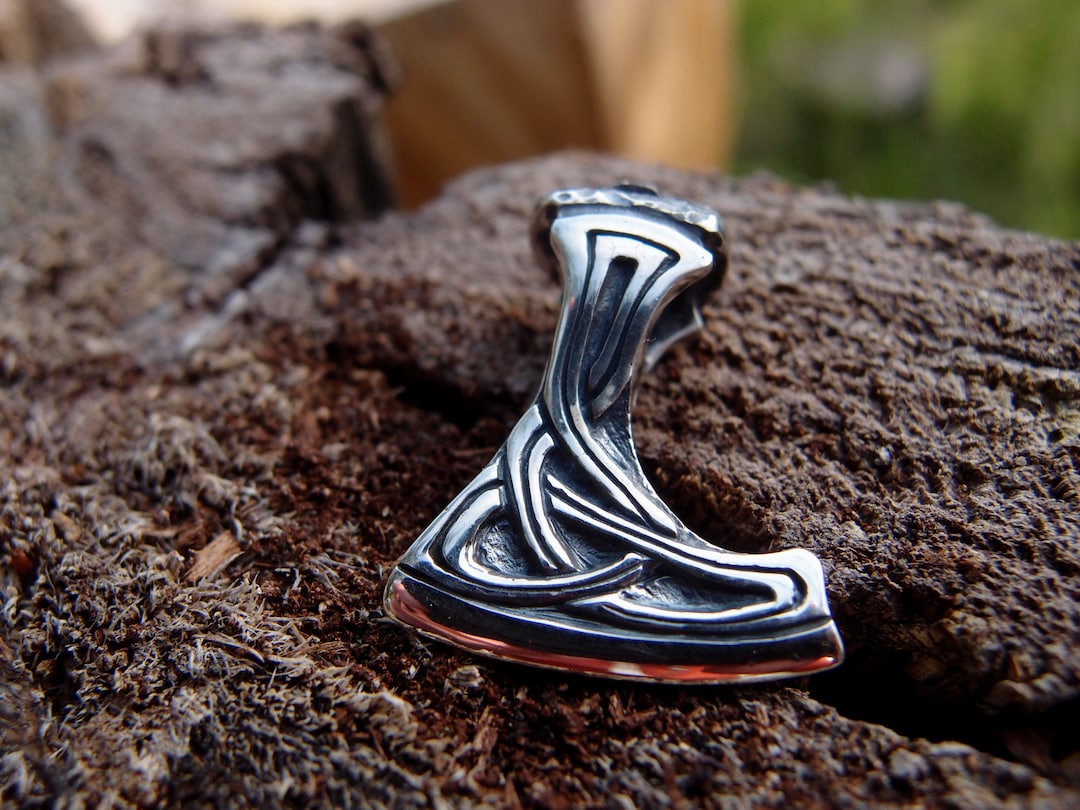 Perun Axe Sterling Silver Warrior Axe Necklace, Slavic Pendant ...