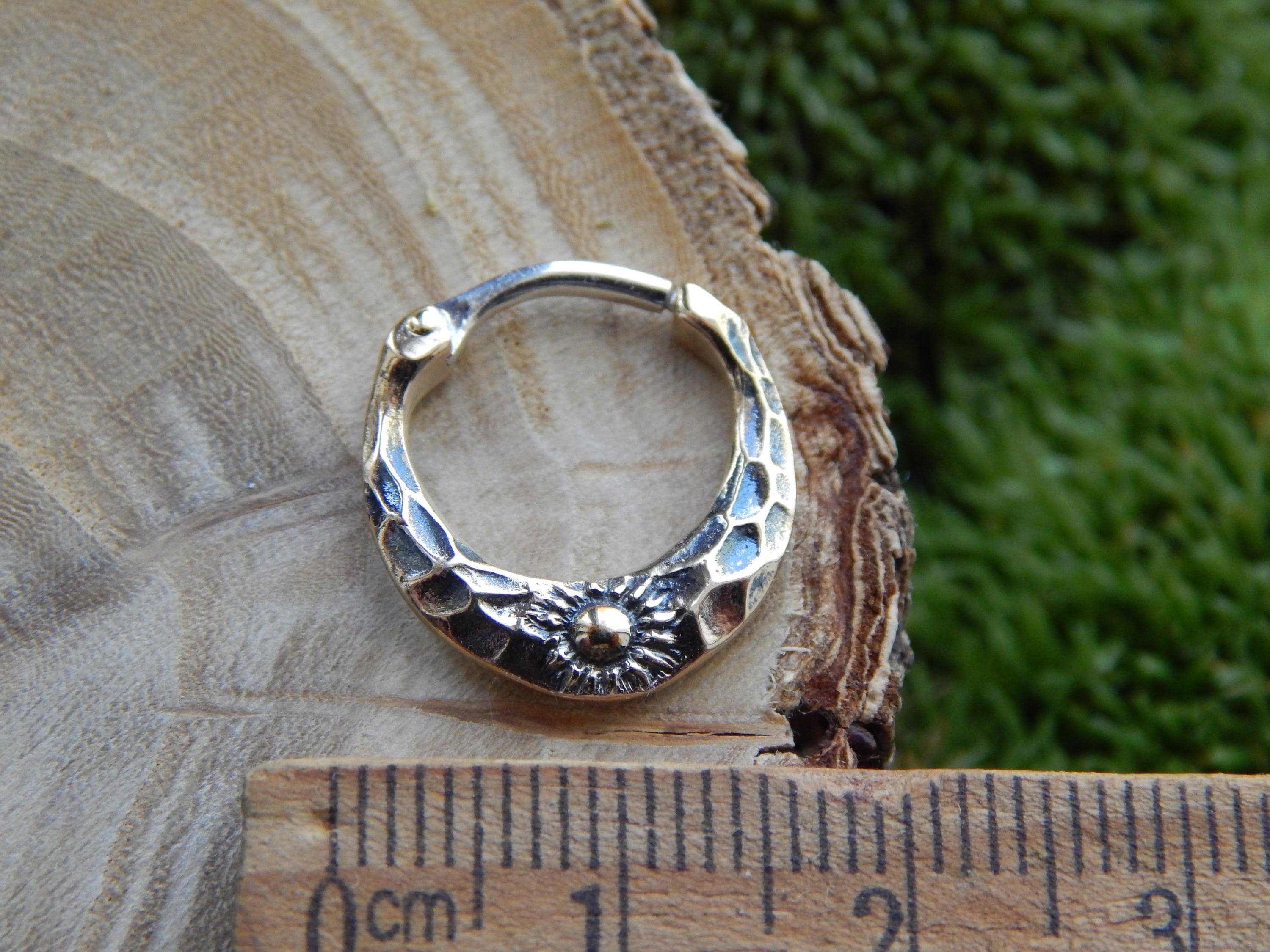 Sun and Moon Septum Ring: Bronze Brass Double-sided Piercing (NO Extra ...