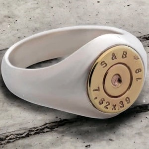 Sterling Silver Bullet Ring 7.62 AK-47 Kalashnikov Shell Insertion FREE ...
