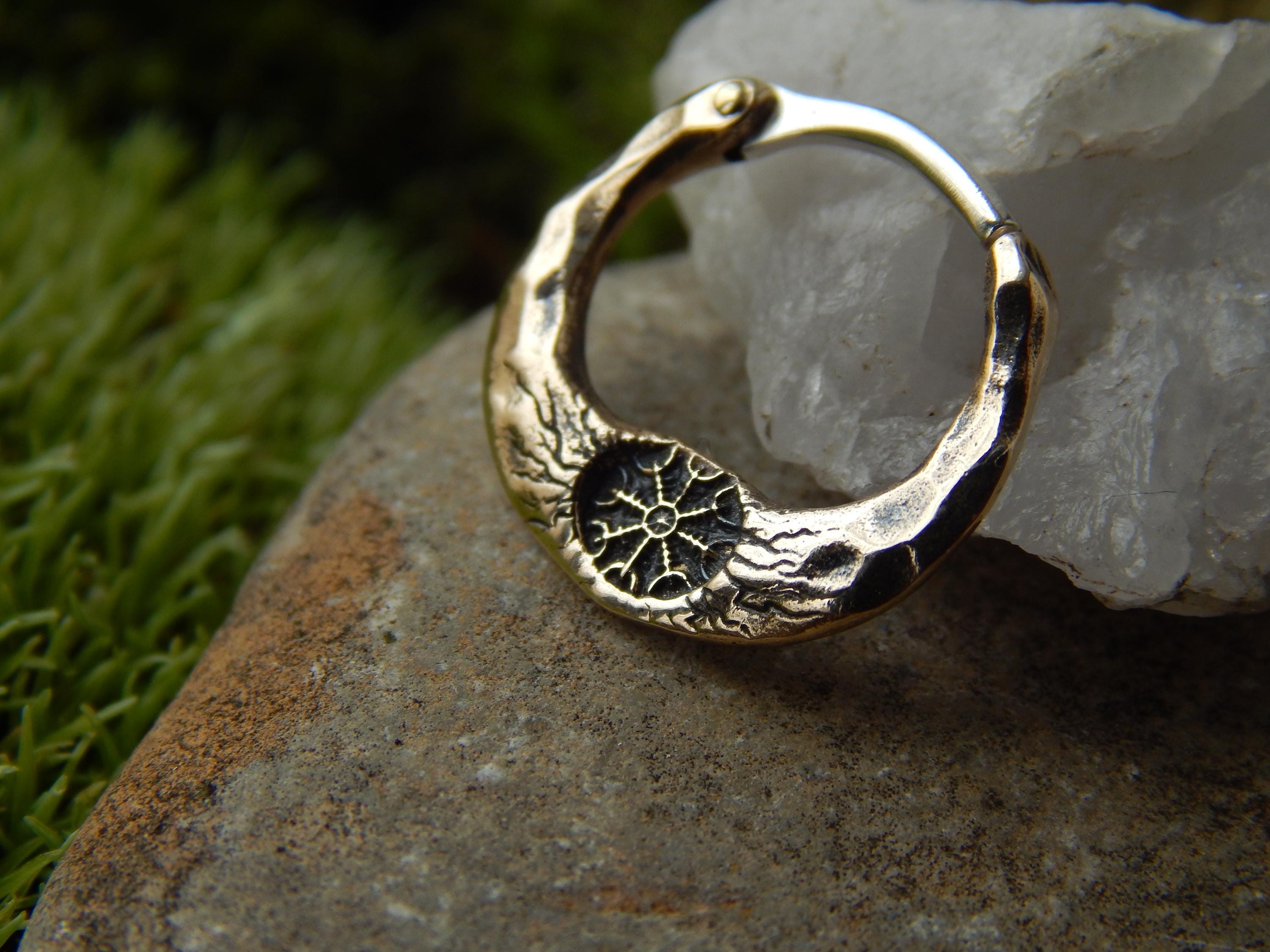 Aegishjalmr Bronze Septum Ring: Viking Norse Nose Piercing (NO Extra ...