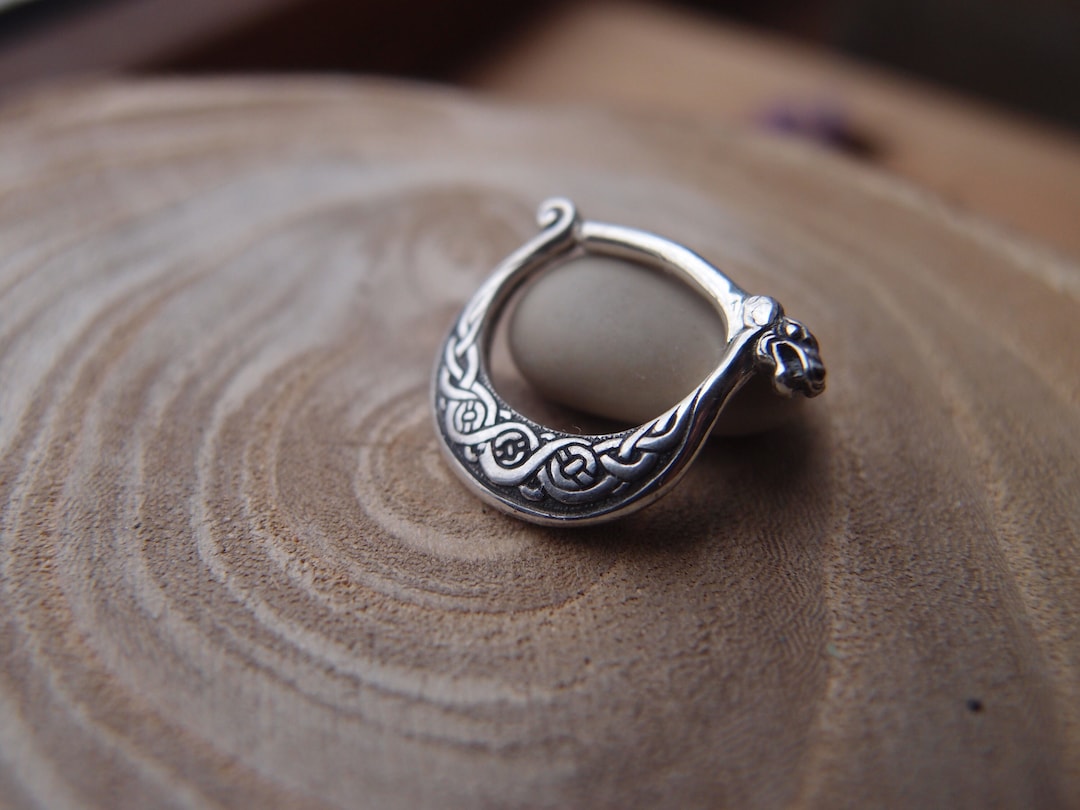 Viking Septum Ring Drakkar Sterling Silver Nose Ring Piercing - Etsy UK