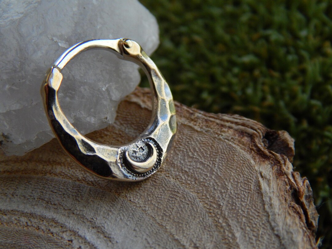 Sun and Moon Septum Ring: Bronze Brass Double-sided Piercing (NO Extra ...
