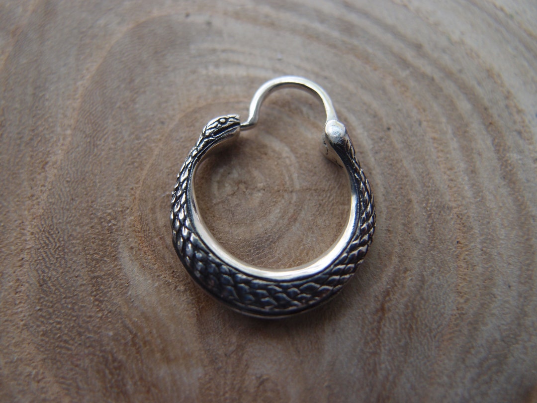 Snake Serpent Cossack Sterling Silver Single Unisex Hoop Earring (NO ...