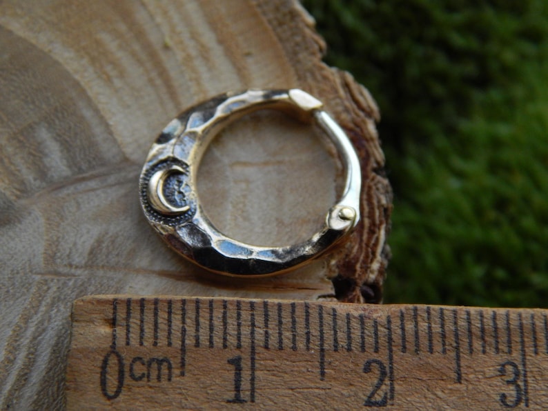 Sun and Moon Septum Ring: Bronze Brass Double-sided Piercing (NO Extra ...
